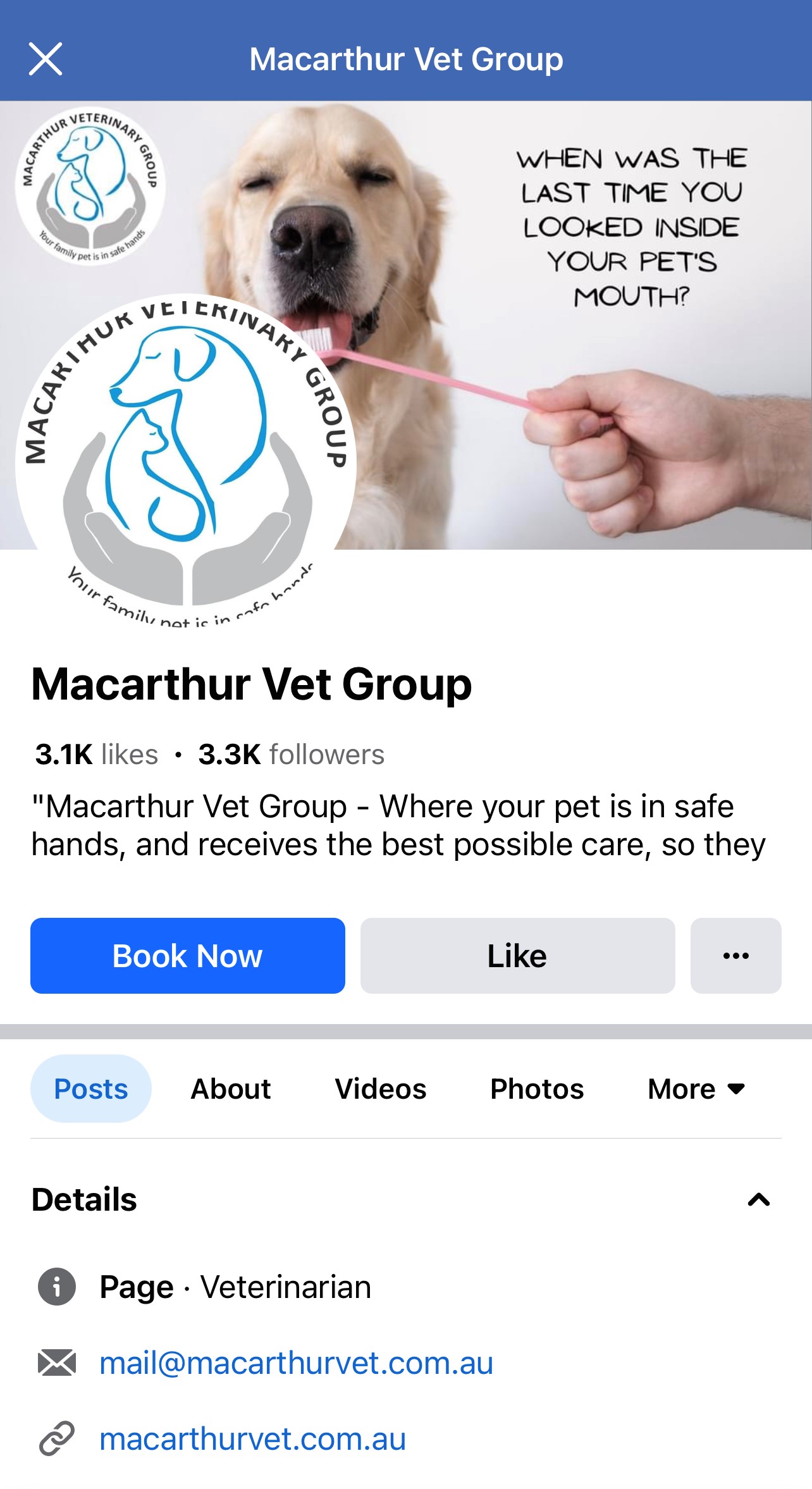 Follow Our Facebook Page! - Macarthur Veterinary Group